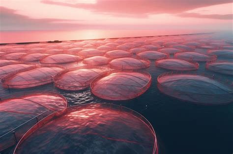 Aerial View Of A Coastal Shrimp Farm Cultivating Generative Ai