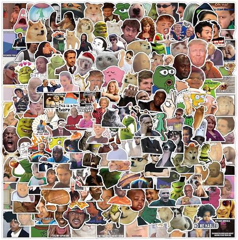 200pcs Funny Meme Face Stickers Pack For Adultscute Trendy Memes