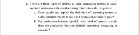 Solved There Are Three Types Of Returns To Scale Chegg