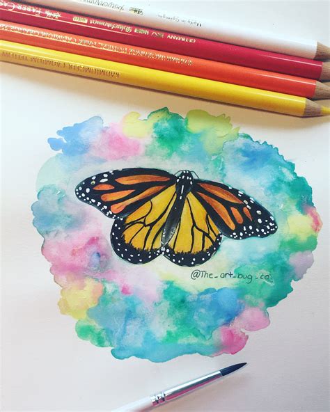 Original Monarch Butterfly Colored Pencil Original Artwork Etsy