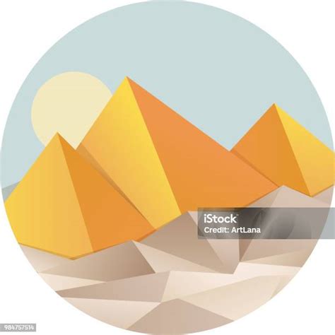 기자의 피라미드의 평면 디자인입니다 이집트의 상징입니다 배지에 대한 스톡 벡터 아트 및 기타 이미지 배지 여행 주제