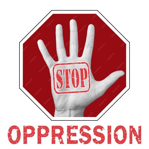 Premium Photo Stop Oppression Conceptual Illustration Open Hand With