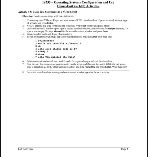 Solved Activity 5 1 Creating A Shell Script Objective