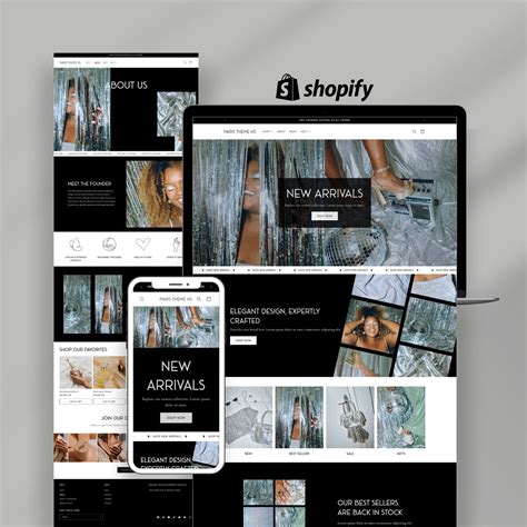 Shopify Theme Minimalist Aesthetic Luxury Website Design Elegant Boutique Store Editable
