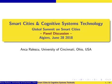 Smart Cities And Cognitive Systems Technology Smart Cities Summit 2018