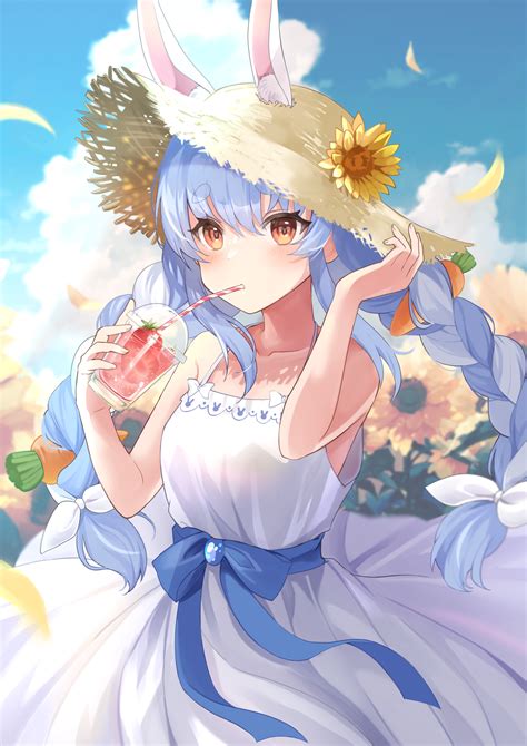 Safebooru 1girl Animal Ears Bangs Bare Arms Bare Shoulders Blue Bow