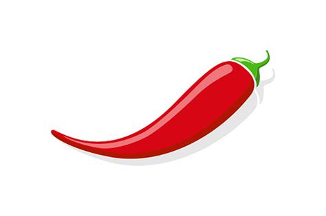 고추 붉은 칠리 카이엔 파프리카 흰색 배경에 그림자가 분리된 후추 아이콘입니다 뜨거운 매운 칠리 야채의 그림 멕시코 음식 로고