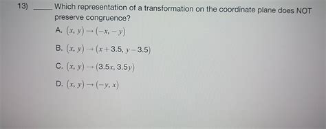 Solved Which Representation Of A Transformation On The Coordinate