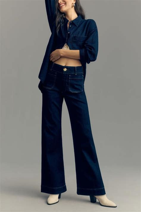 Maeve의 콜레트 전장 와이드 레그 진 앤트로폴로지 한국 공식 스토어 유니크한 여성 패션 및 라이프스타일 편집샵 200개이상의 프리미엄 브랜드 여성 의류