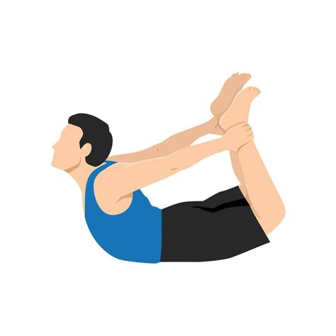 Man Doing Yoga Posedhanurasana Bow Pose Asana In Hatha Yoga 25767944