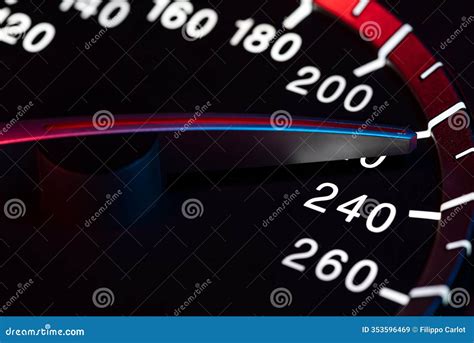 Speedometer Needle Pointing High Speed On Dashboard Displaying Velocity Stock Illustration
