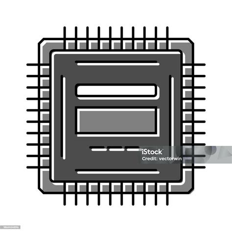 Microcontroller Electronic Component Color Icon Vector Illustration
