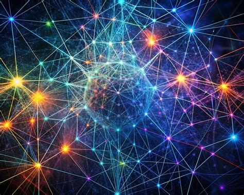 Interconnected Lines And Nodes In Virtual Space Premium Ai Generated
