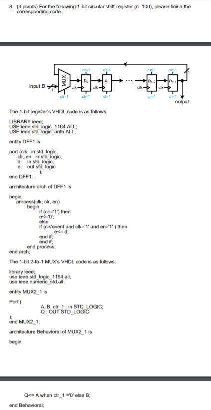 Solved 8 3 Points For The Following 1 Bit Circular