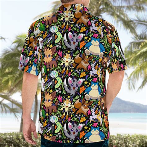 Exotic Tropical Pokemon Hawaiian Shirt Vibrant Design For Pokemon