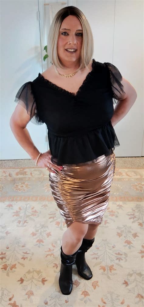 Shiny Skirt And Flounce Top Rcrossdresserfaces