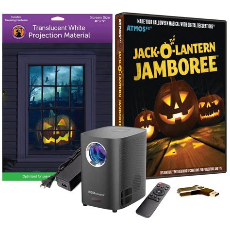 Holiscapes Usb Projector Kit Atmosfx Jack O Lantern Usb Projector 48 In