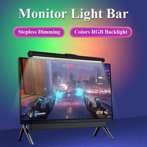 모니터 라이트 바 Led 컴퓨터 책상 램프 Rgb 무단 디밍 Pc 화면 걸이식 램프 모니터 사무실 테이블용 Usb 독서 조명