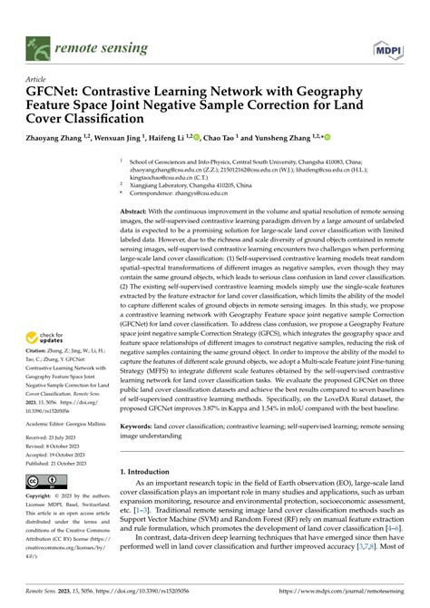 PDF GFCNet Contrastive Learning Network With Geography Feature Space Joint Negative Sample