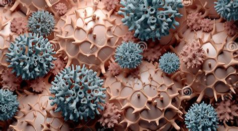 Pathogen Invasion Concept In Pink Hues Stock Illustration Illustration Of Contagious Research