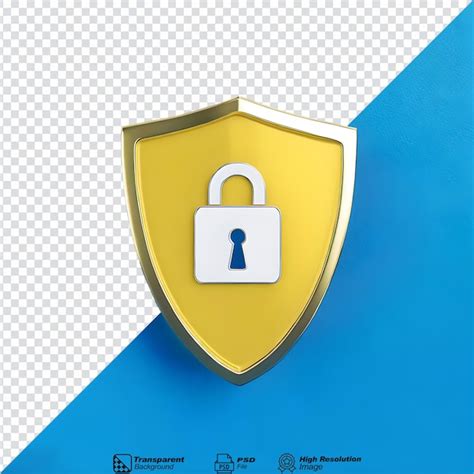 シールド Web セキュア ロック アイコン シンボルが透明な背景に分離 プレミアムpsdファイル
