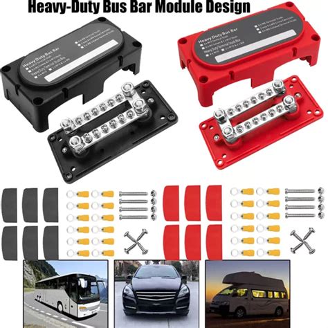 POWER DISTRIBUTION BLOCK Heavy Duty Bus Bar Box M8 4 Terminal Studs 12V