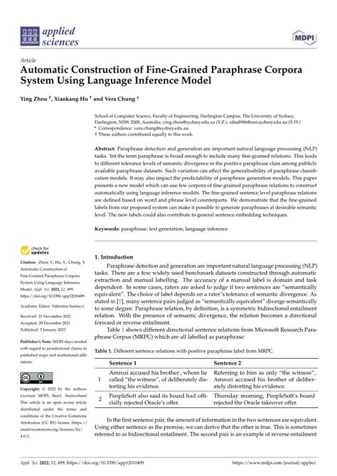 Pdf Automatic Construction Of Fine Grained Paraphrase Corpora System
