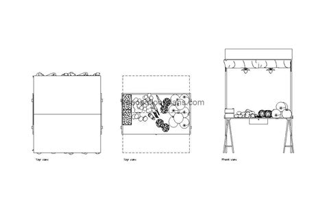 Street Food Stall Free Cad Drawings