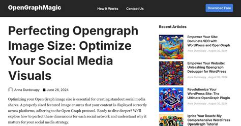 Perfecting Opengraph Image Size Optimize Your Social Media Visuals Open Graph Magic Plug In