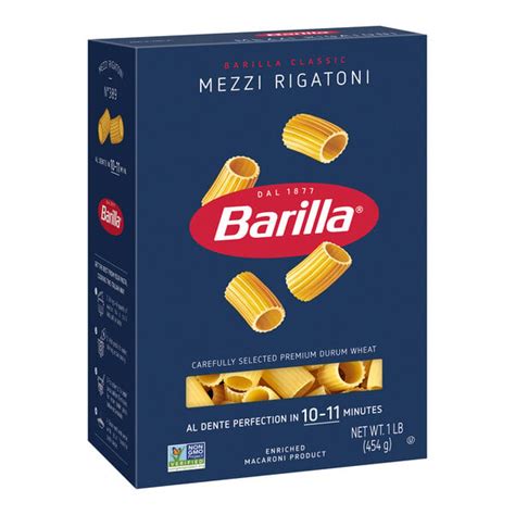 Barilla Mezzi Rigatoni Pasta 1 Lb 12case