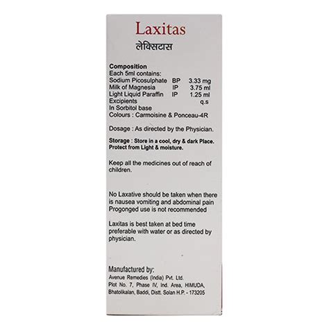 Laxitas Sugar Free Vanilla Oral Solution 200 Ml Price Uses Side Effects Composition Apollo