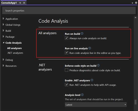 Disable Source Code Analysis For Net Visual Studio Windows