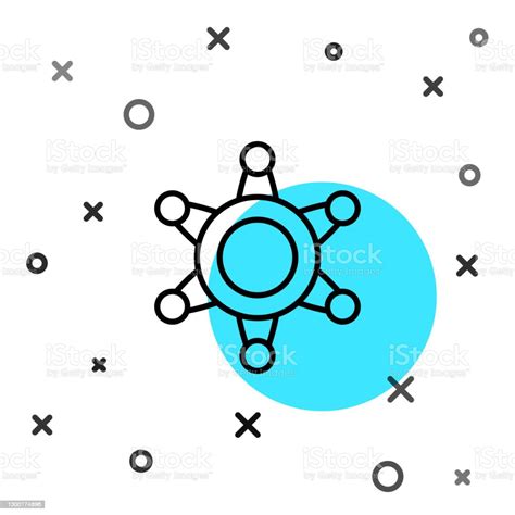 黑線 Hexagram 警長圖示隔離在白色背景上員警徽章圖示隨機動態形狀向量向量圖形及更多analog圖片 Analog 一個物體