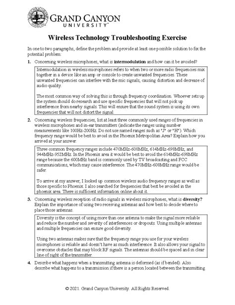 Wsa 425 Rs T10wireless Technology Troubleshooting Exercise Wireless Technology Troubleshooting