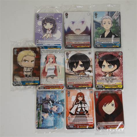 Weiss Schwarz Trading Cards Lot Of 10 Box Topper Promo Cards