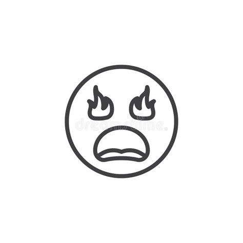 Devil Face Emoticon Outline Icon Stock Vector Illustration Of Devil