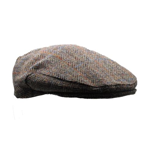 New Country 100 Scottish Harris Tweed Flat Cap Choice Of Classic Colours Ebay