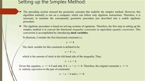 Solving Linear Programming Model By Simplex Methodpptx Computing