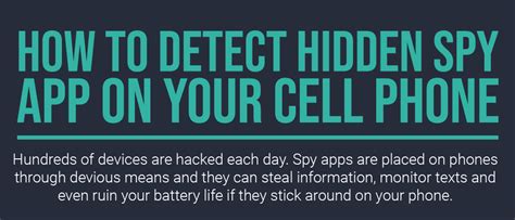How To Detect Hidden Spy App On Your Cell Phone Infographic