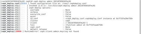linux ceph error when checking the status of the cluster unix