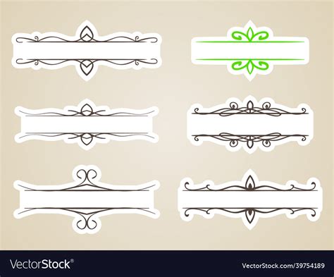 Calligraphic Headline Frame Design Element Set Vector Image