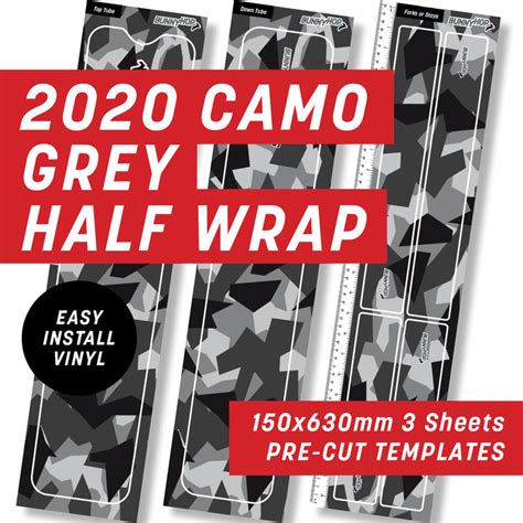 2020 Digital Camo Grey Half Wrap Kit Kyso Wraps