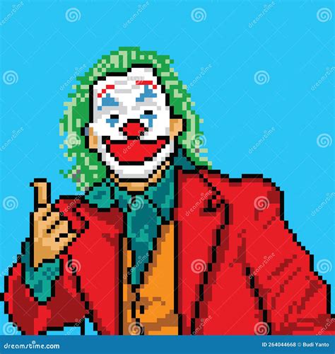 Pixel Art Joker Playing Card Cartoon Vector 264324243