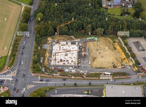 Vue aérienne zone de construction nouveau bâtiment pour la Mensing
