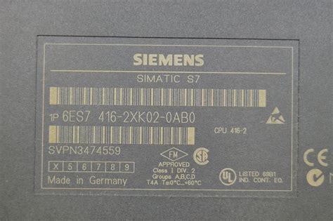 SIEMENS SIMATIC S CPU ES XK AB ES XK AB