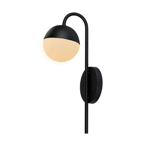 Arandela TKS Prelúdio 1653 PT Preto Half Externo 34x13x34cm Metal e