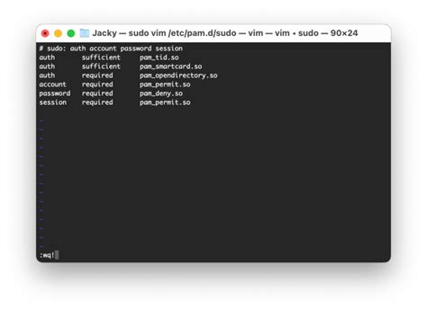 Macos 终端 Sudo 使用 Touch Id 认证 Jackys Blog