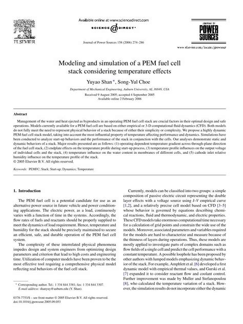Pdf Modeling And Simulation Of A Pem Fuel Cell Stack Dokumen Tips