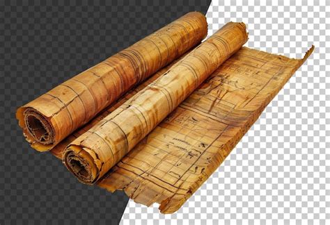 Psd Rolled Ancient Egyptian Papyrus Scrolls Cut Out Stock Png Premium