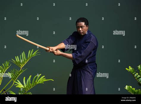 Portrait Of Handsome Black Martial Artist Man With Martial Arts Costume